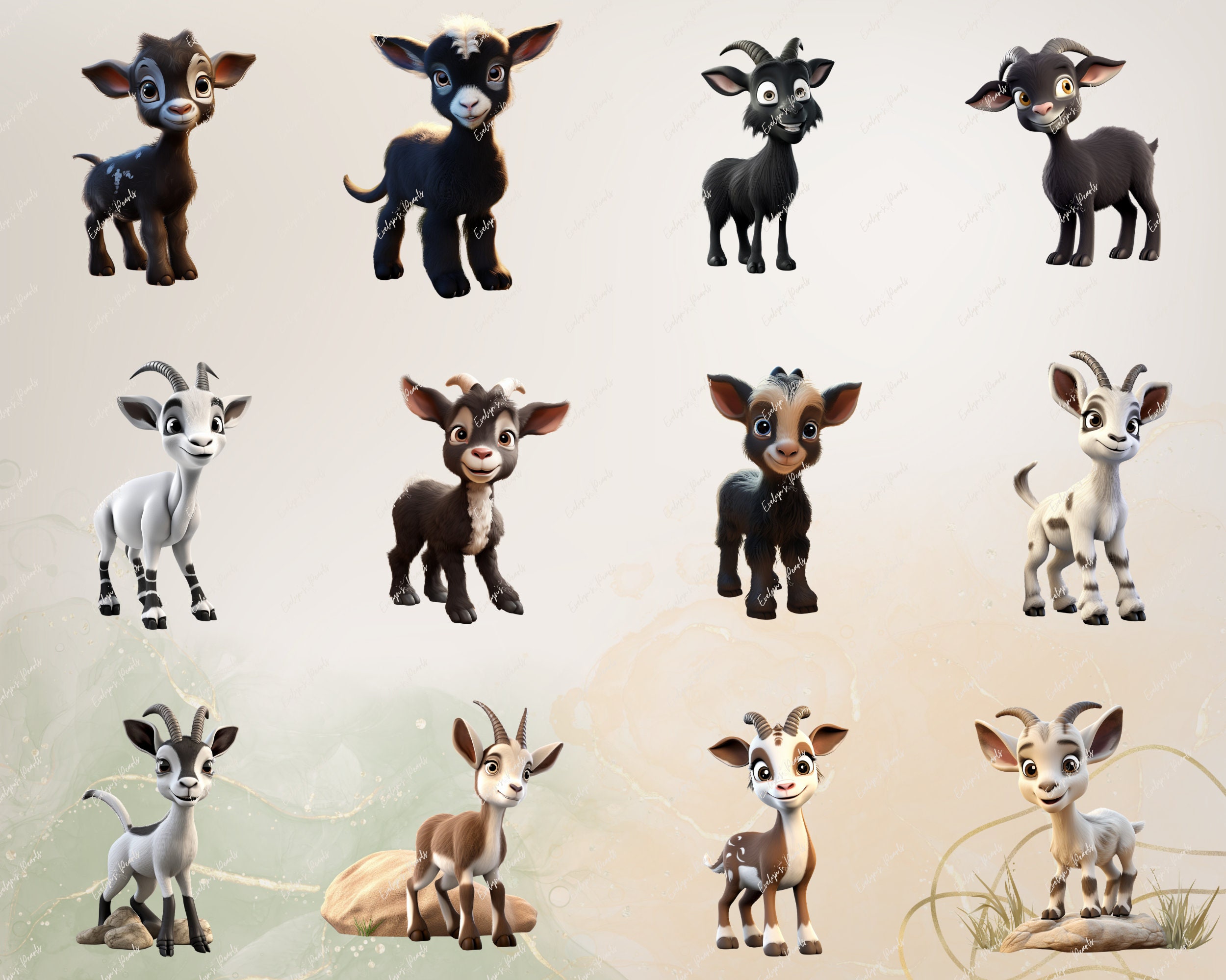 Goat Clipart Farm Goat PNG Cute Goat Clipart Animal Clipart Mountain ...