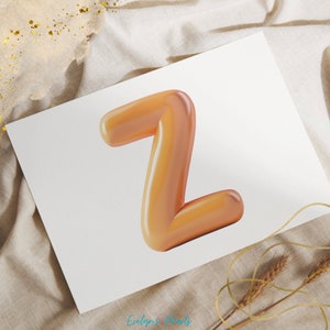 Letters Clipart 3D Orange Bubble Letters PNG 26 English Alphabet ...