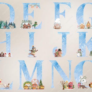 Letters Clipart Winter Letters PNG Animal Letters Clipart Festive PNG ...