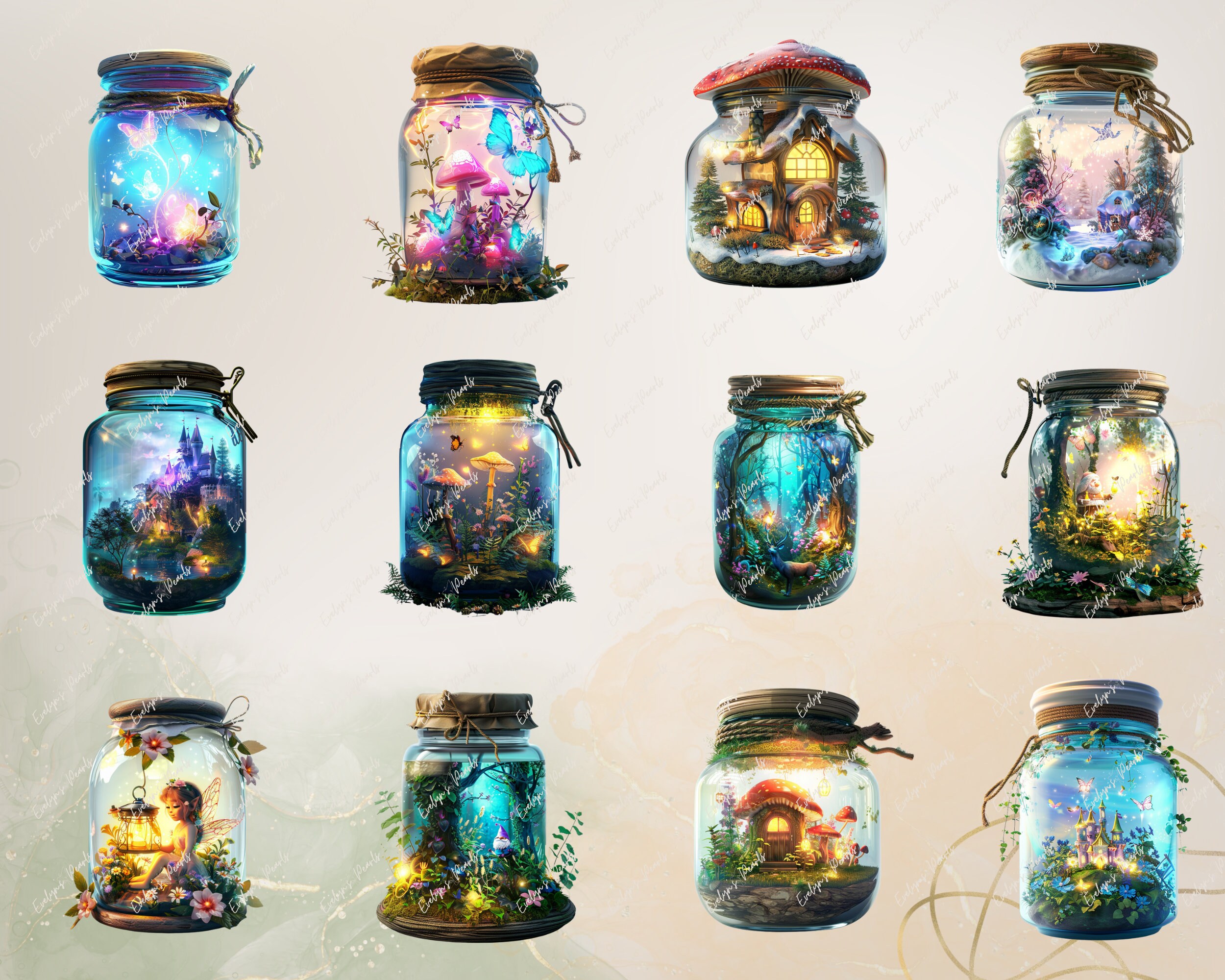 Magical Jar Clipart Fantasy Jar PNG Magical Fairy Land Clipart Castle ...