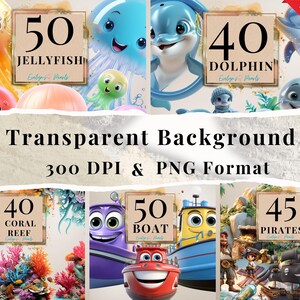 Sea Life Mega Bundle Clipart 825 PNG Sea Animals Clipart Mermaid, Shark ...