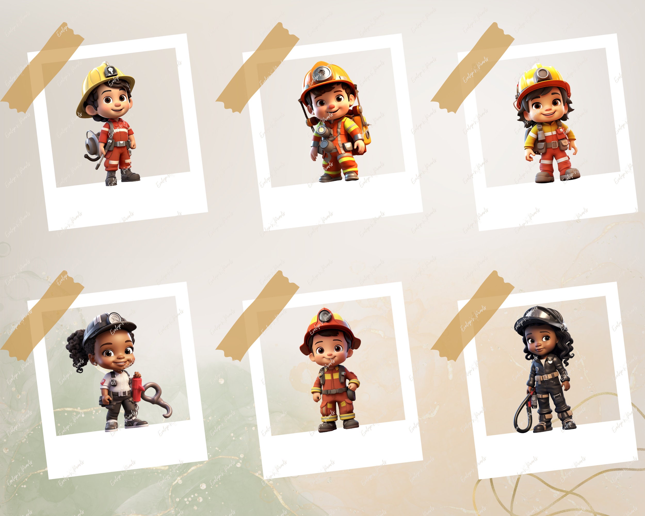 Fire Fighter Clipart Fire Fighter Character Clipart Children Party ...