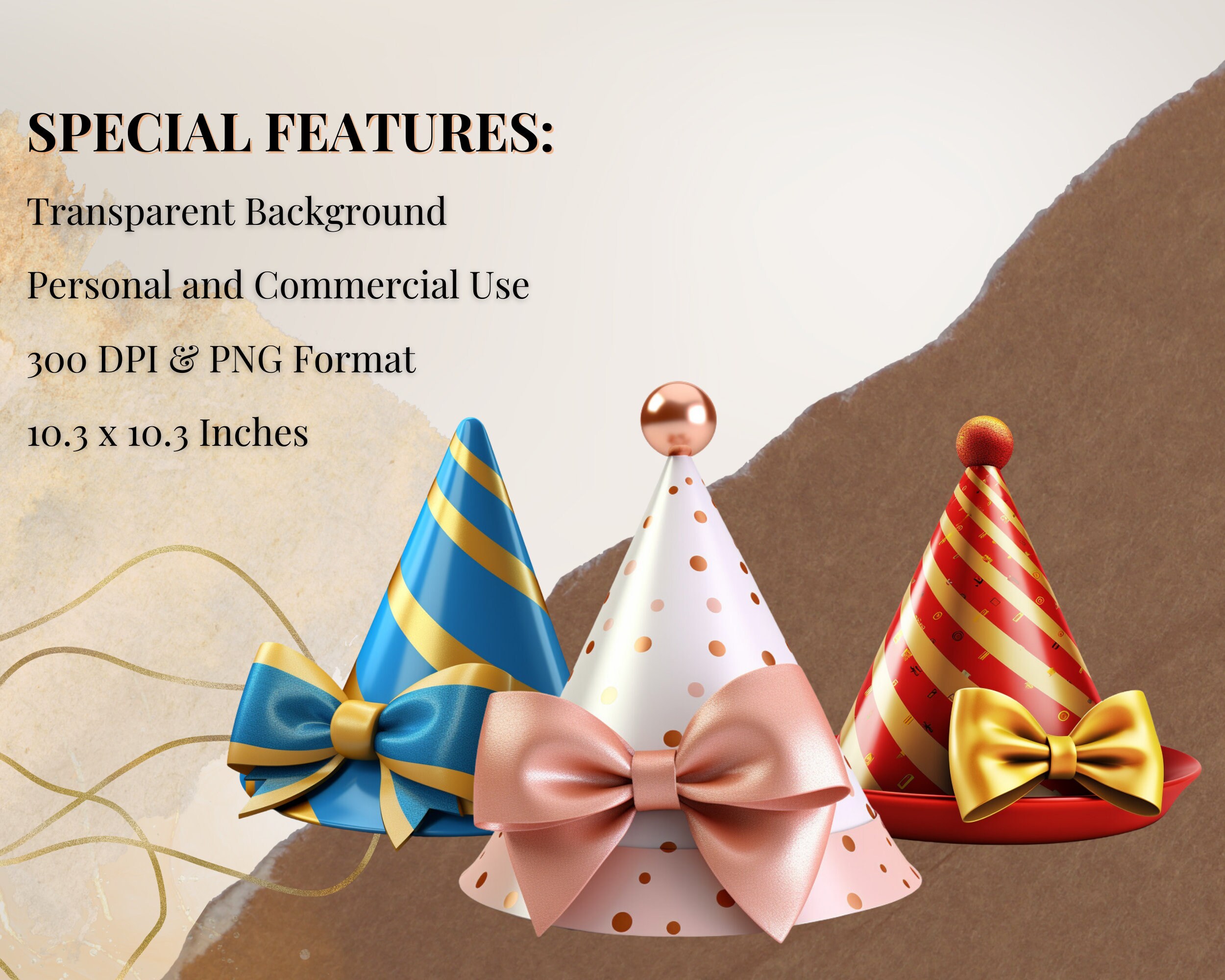 Party Hat Clipart Birthday Clipart Bundle Children Party Decor Clipart ...