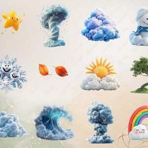 Weather Clipart Cute Weather PNG Nature Clipart Rainbow PNG Clouds ...