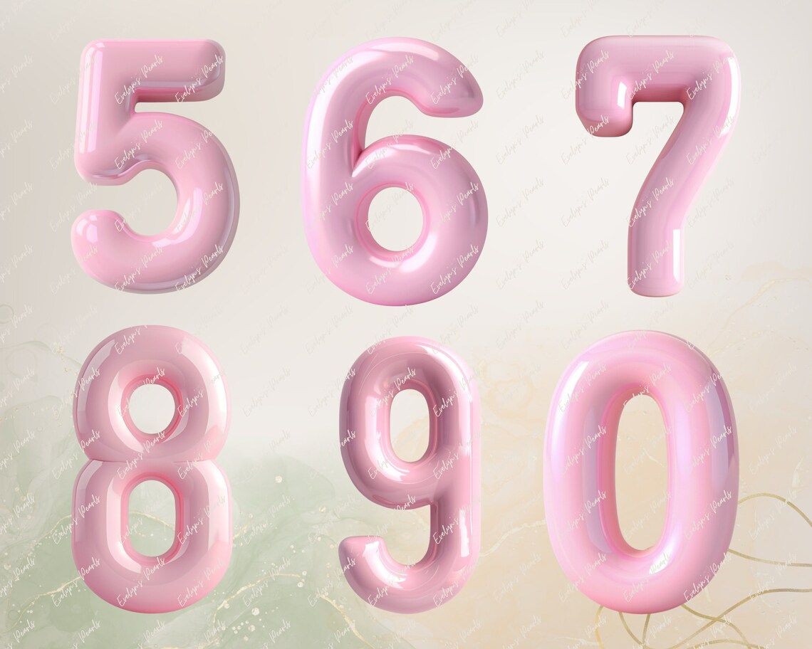 Yellow Bubble Numbers Clipart 0-9 Yellow Numbers PNG Party Numbers ...