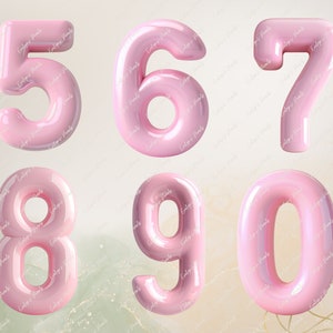 Yellow Bubble Numbers Clipart 0-9 Yellow Numbers PNG Party Numbers ...