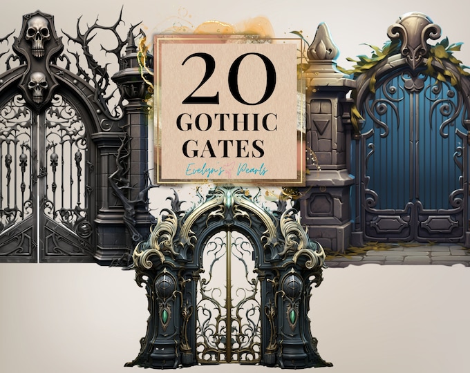 Gothic Gates Digital Download Fantasy Scary Spooky Haunted Halloween AI ...