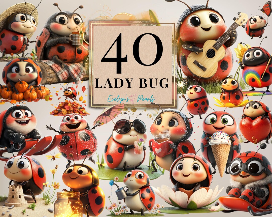 Lady Bug Clipart Spring Lady Bug PNG Cute Lady Bug PNG Insect Clipart ...