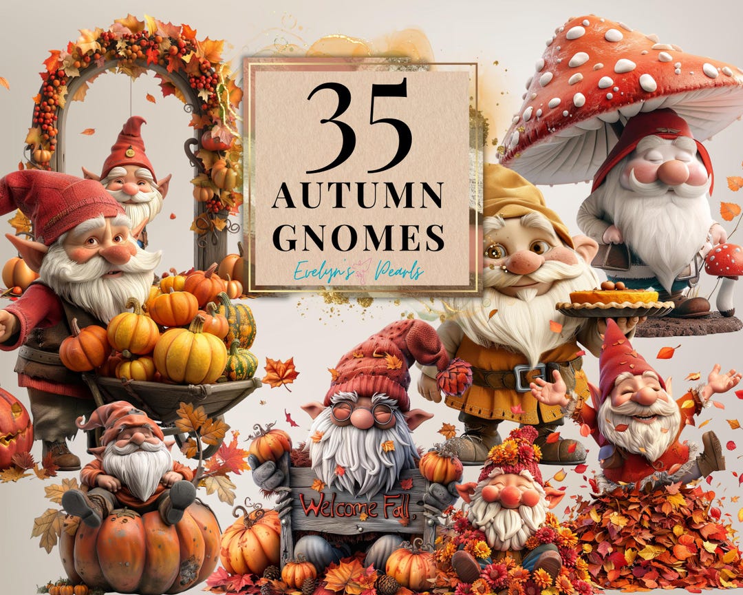 Gnome Clipart Autumn Gnome PNG Magical Clipart Thanksgiving PNG Fairy ...