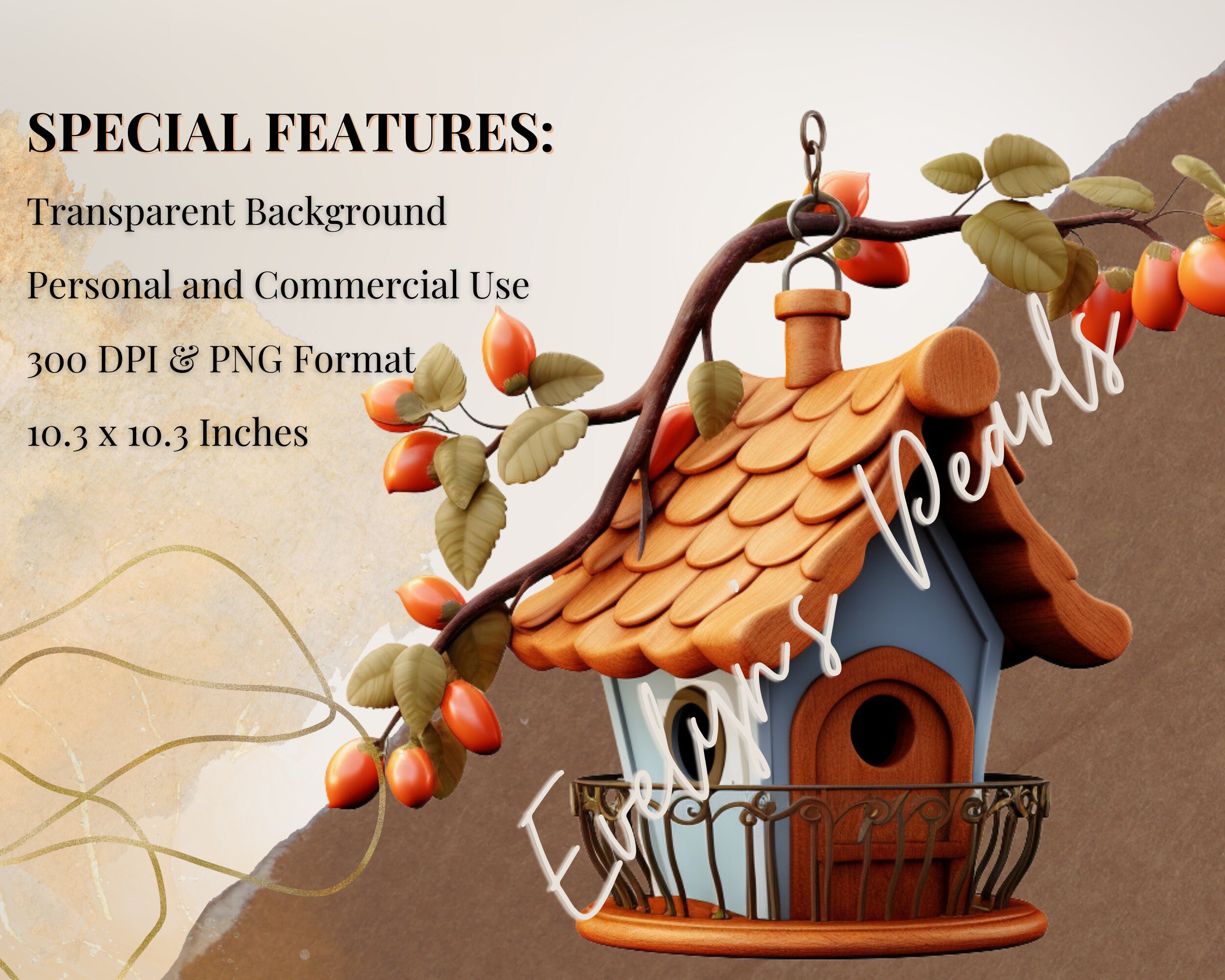 Bird House Clipart Floral Bird House Clipart Garden PNG Spring Clipart ...
