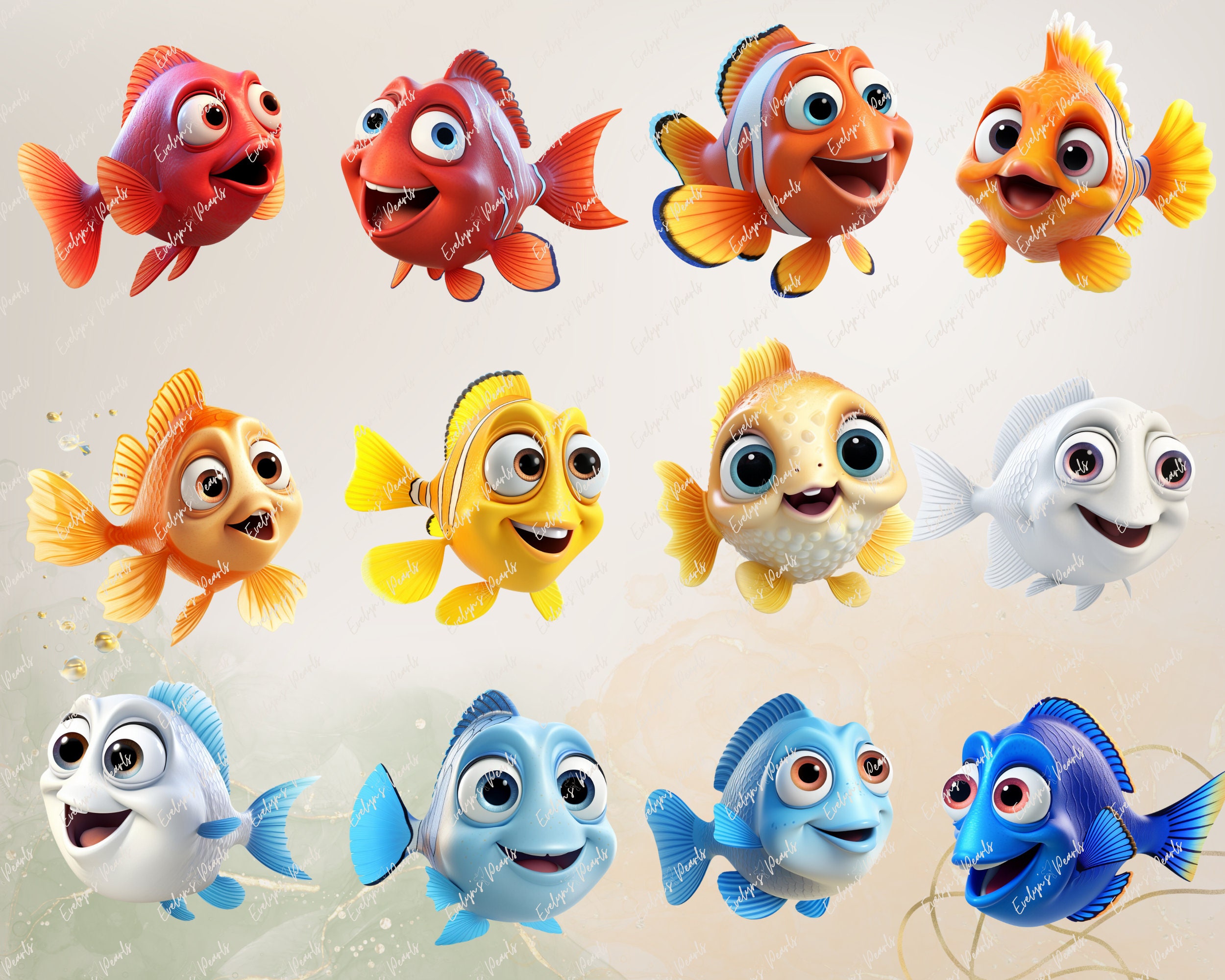 Fish Clipart Sea Life PNG Sea Creature Clipart Under the Ocean Clipart ...