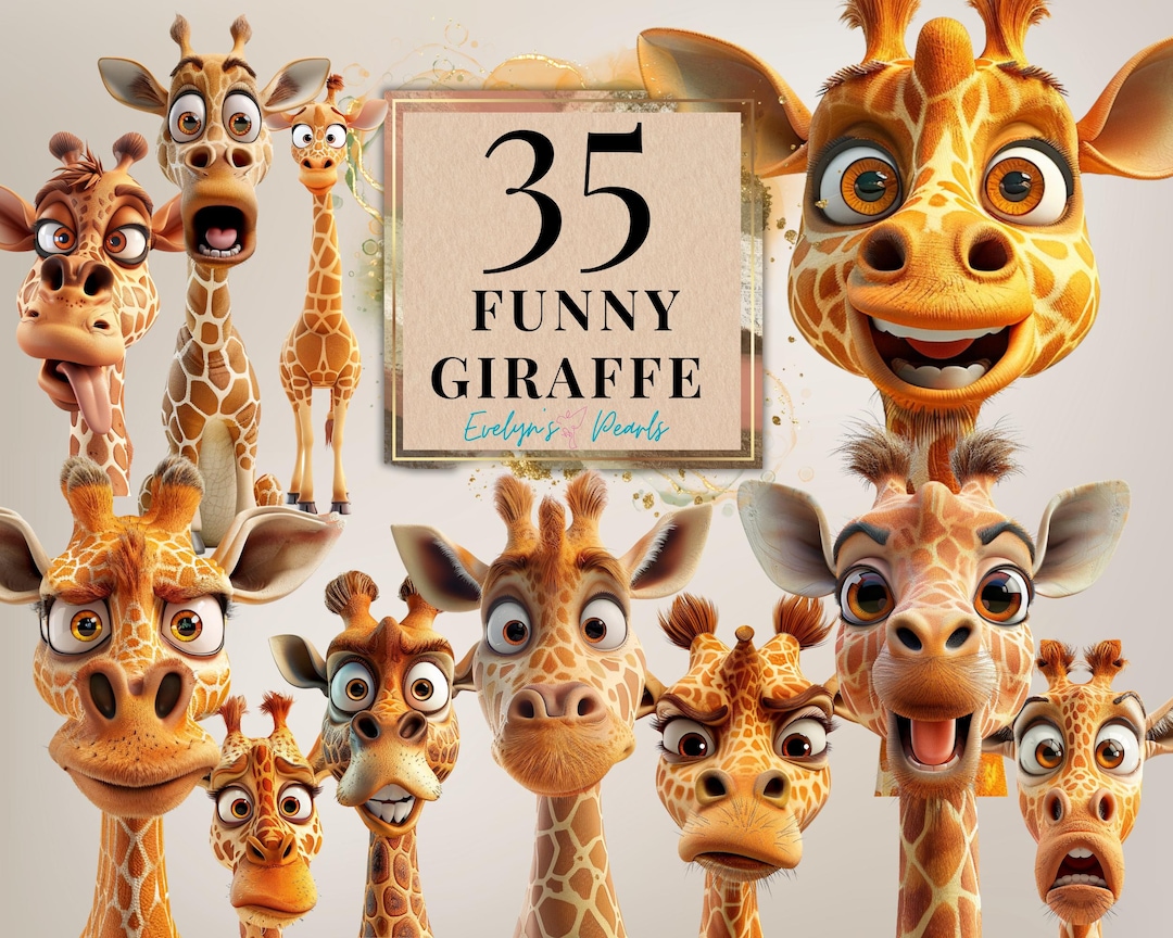 Funny Giraffe PNG Quirky Giraffe Clipart Humorous Giraffe PNG Cute ...