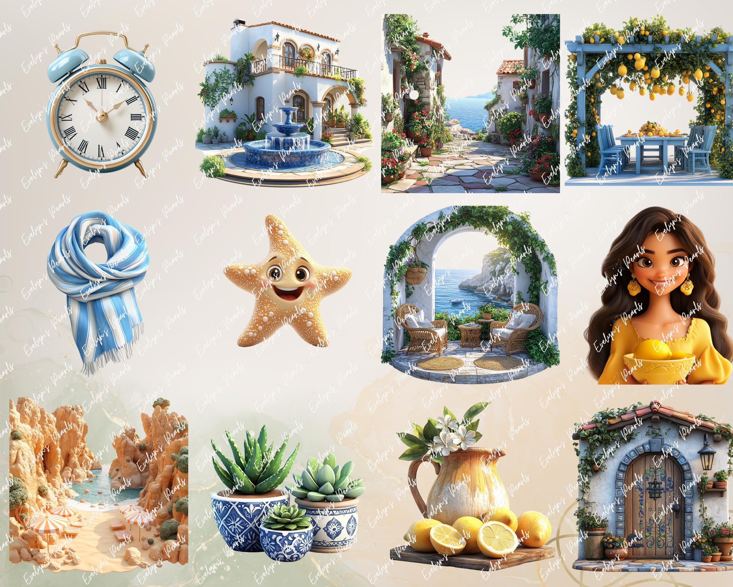 Mediterranean Summer Clipart Lemon Clipart Lemonade PNG Fruit Clipart ...