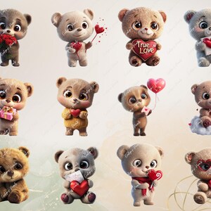 Valentines Day Clipart Bear Valentines PNG Sweet Romance Clipart Love ...