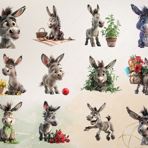 Donkey Clipart Farm Donkey PNG Cute Baby Donkey Clipart Cute Animal ...