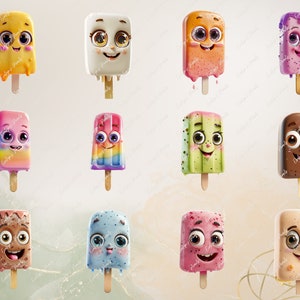 Ice Lollies Clipart Cute Ice Lollies PNG Cute Food Clipart Cute Cartoon ...