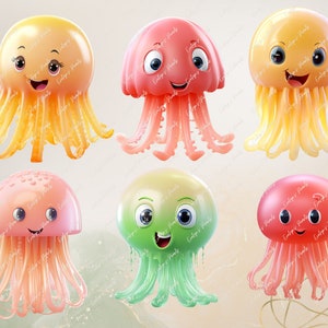 Jellyfish Clipart Sea Life PNG Sea Creature Clipart Under the Sea ...