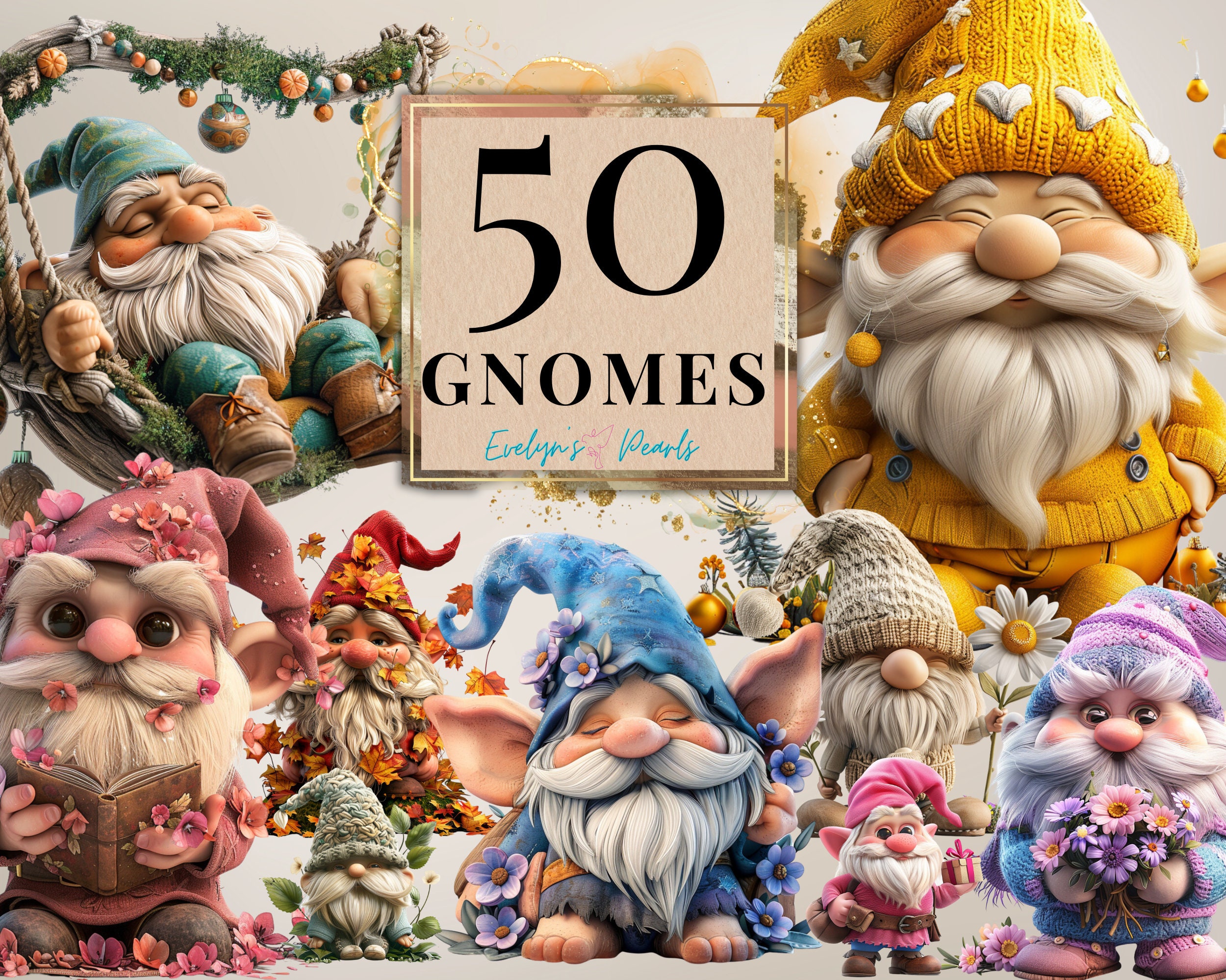 Gnome Clipart Cute Gnome PNG Magical Clipart Children's Party PNG Fairy ...