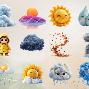 Weather Clipart Cute Weather PNG Nature Clipart Rainbow PNG Clouds ...