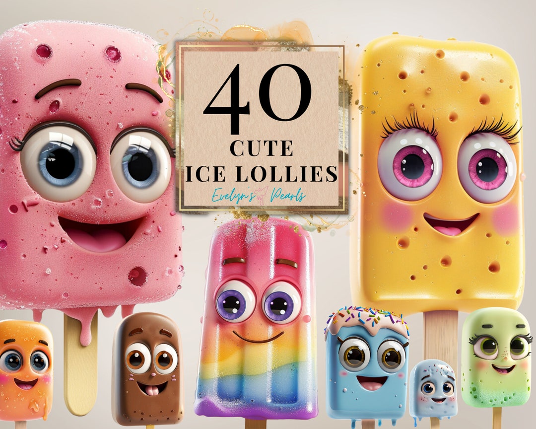 Ice Lollies Clipart Cute Ice Lollies PNG Cute Food Clipart Cute Cartoon ...
