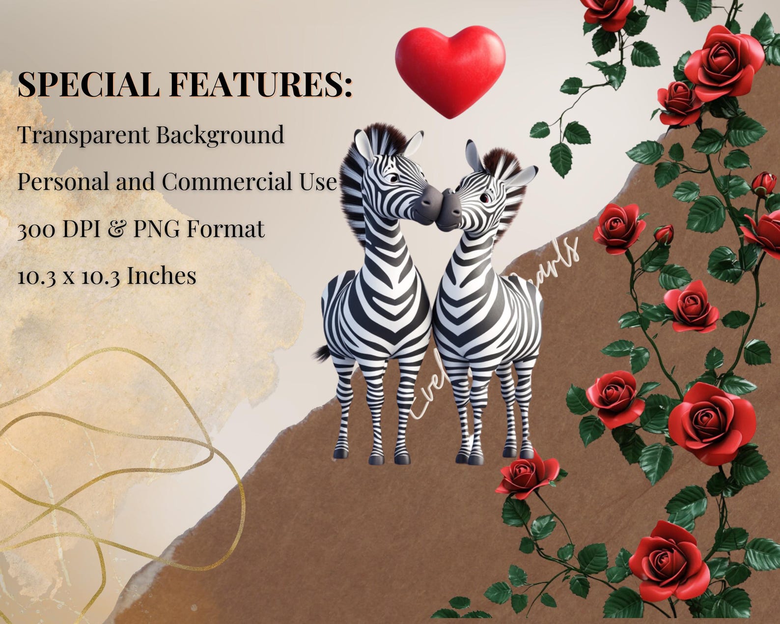 Safari Valentine's Day Clipart Safari Animals Valentine PNG Animal Love ...