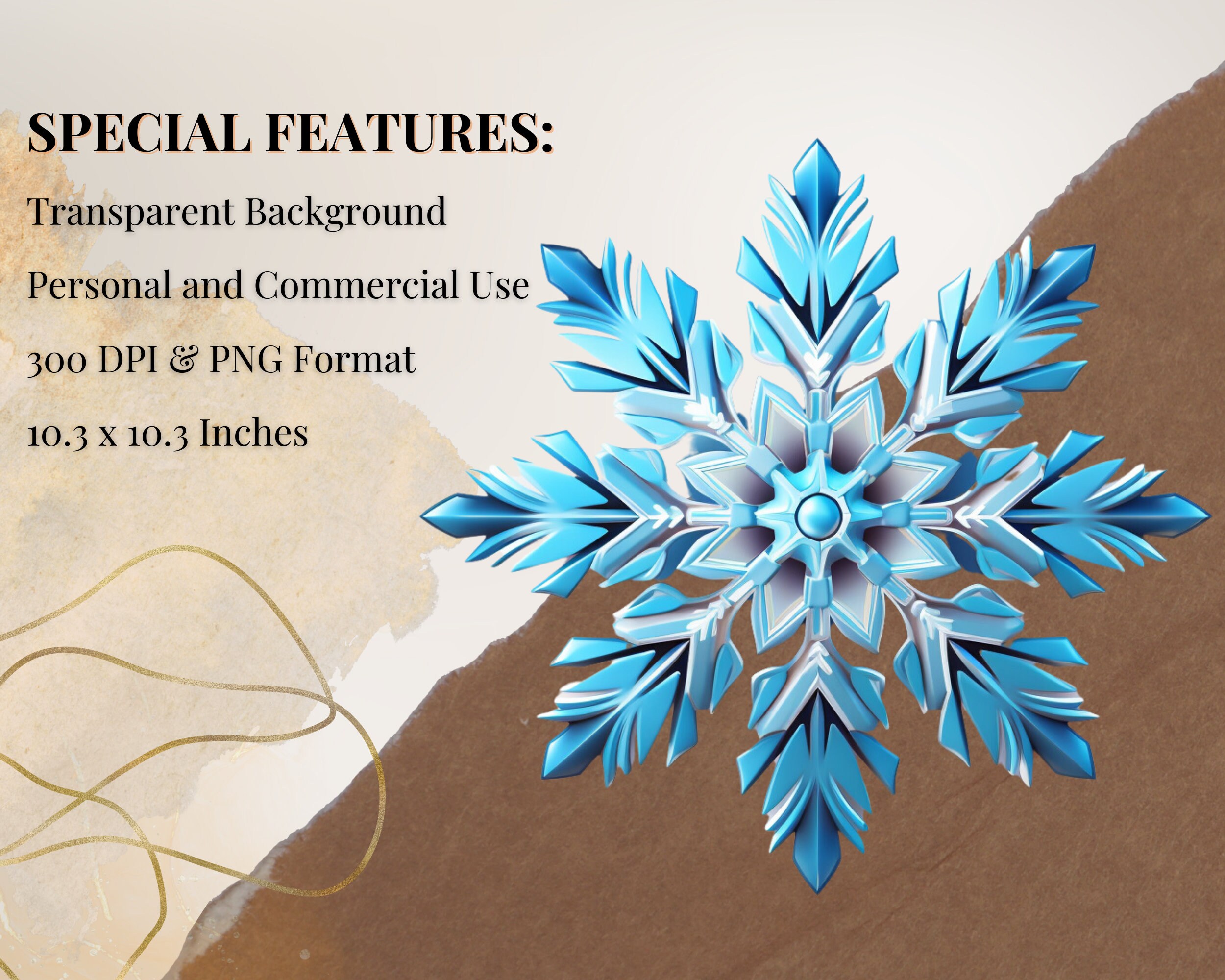 Snowflake Clipart Winter Clipart Seasonal Clipart Festive Decor Clipart ...