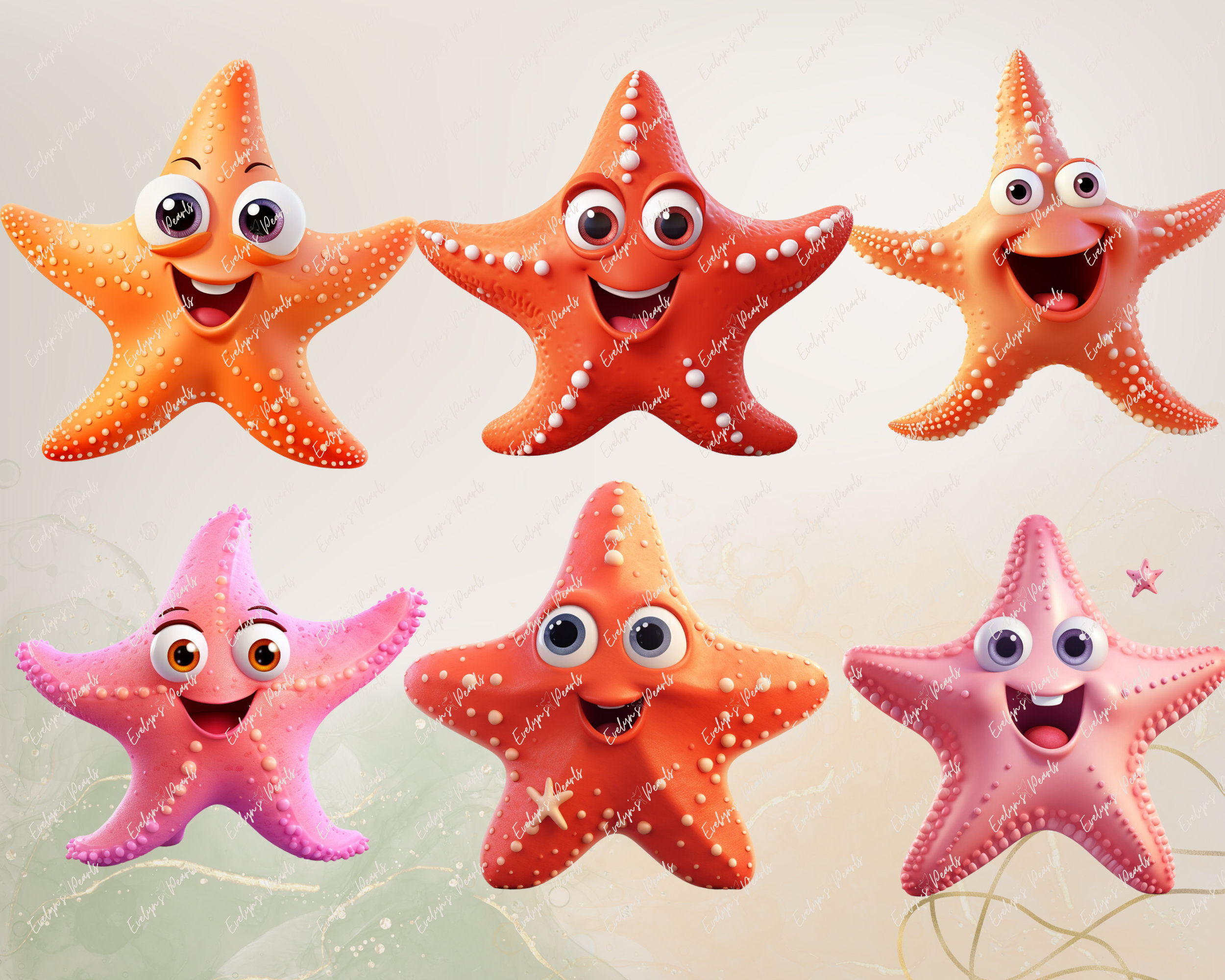 Starfish Clipart Sea Life PNG Sea Creature Clipart Under the Ocean ...