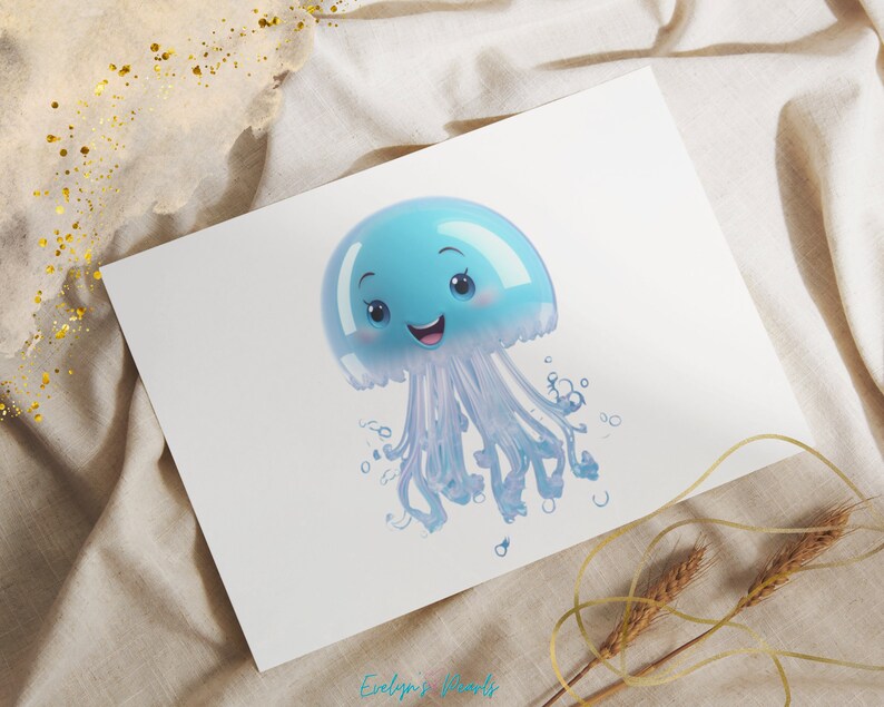 Jellyfish Clipart Sea Life PNG Sea Creature Clipart Under the Sea ...