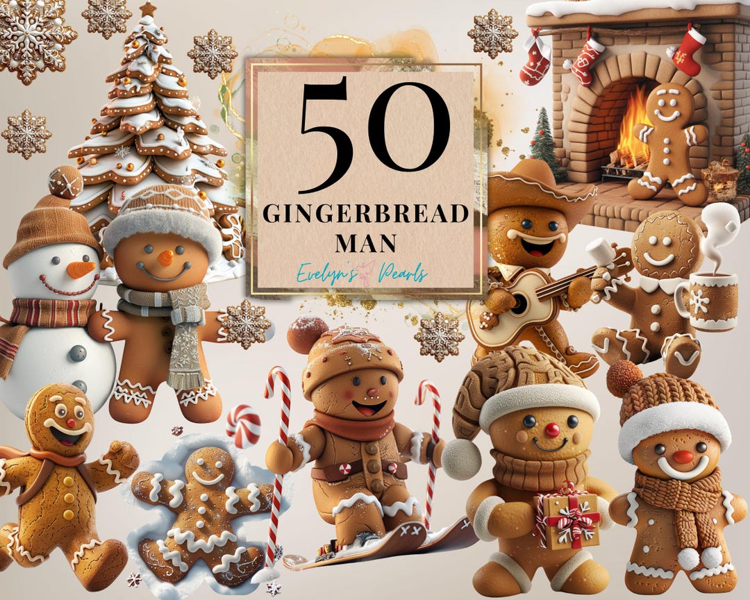 Gingerbread Man Clipart Gingerbread Cookies Clipart Winter Clipart ...