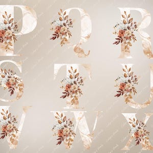 Letters Clipart Autumn Letters PNG Floral Letters Clipart Fall PNG ...