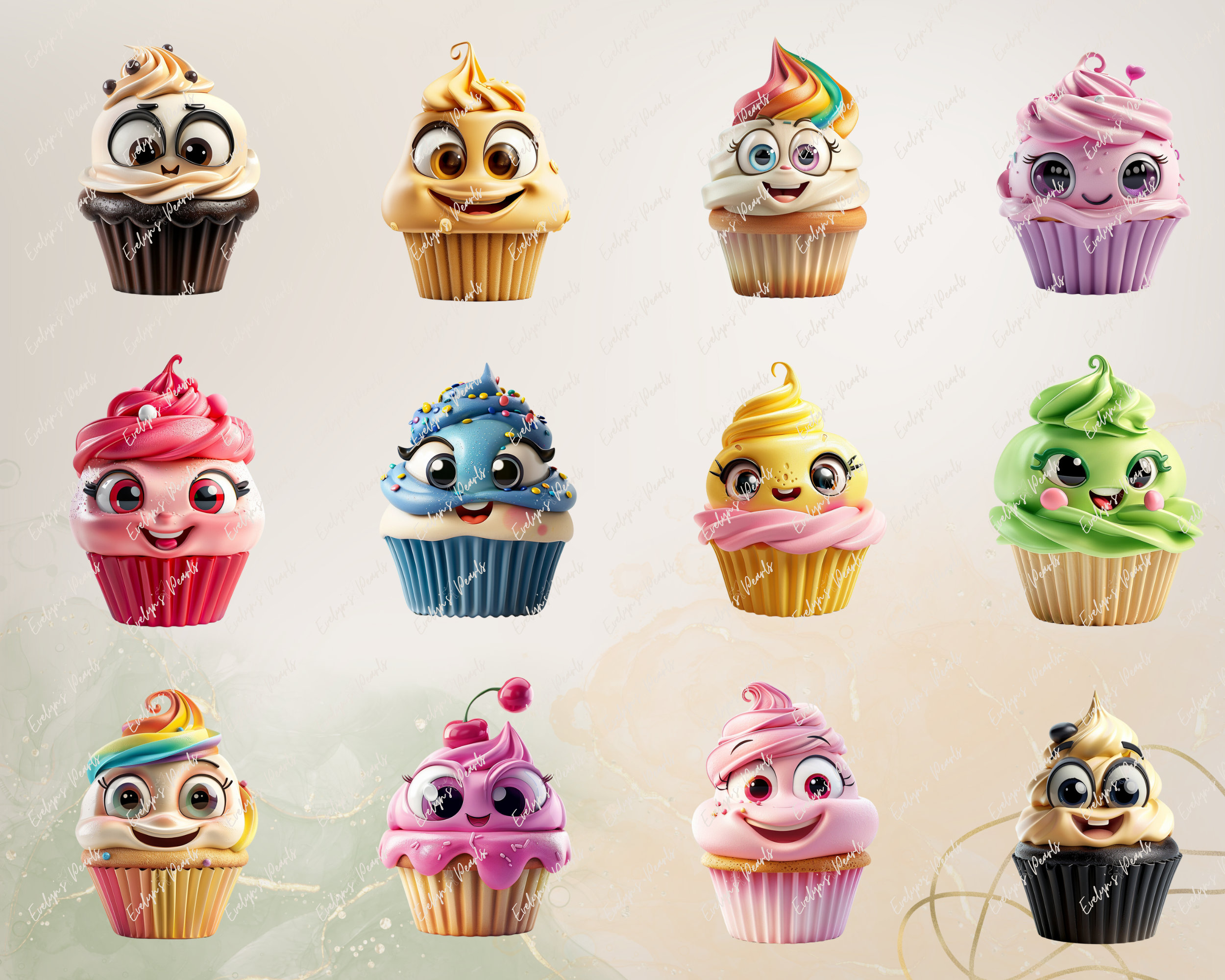 Cupcake Clipart Cute Cupcake PNG Cute Food Clipart Sweet PNG Dessert ...