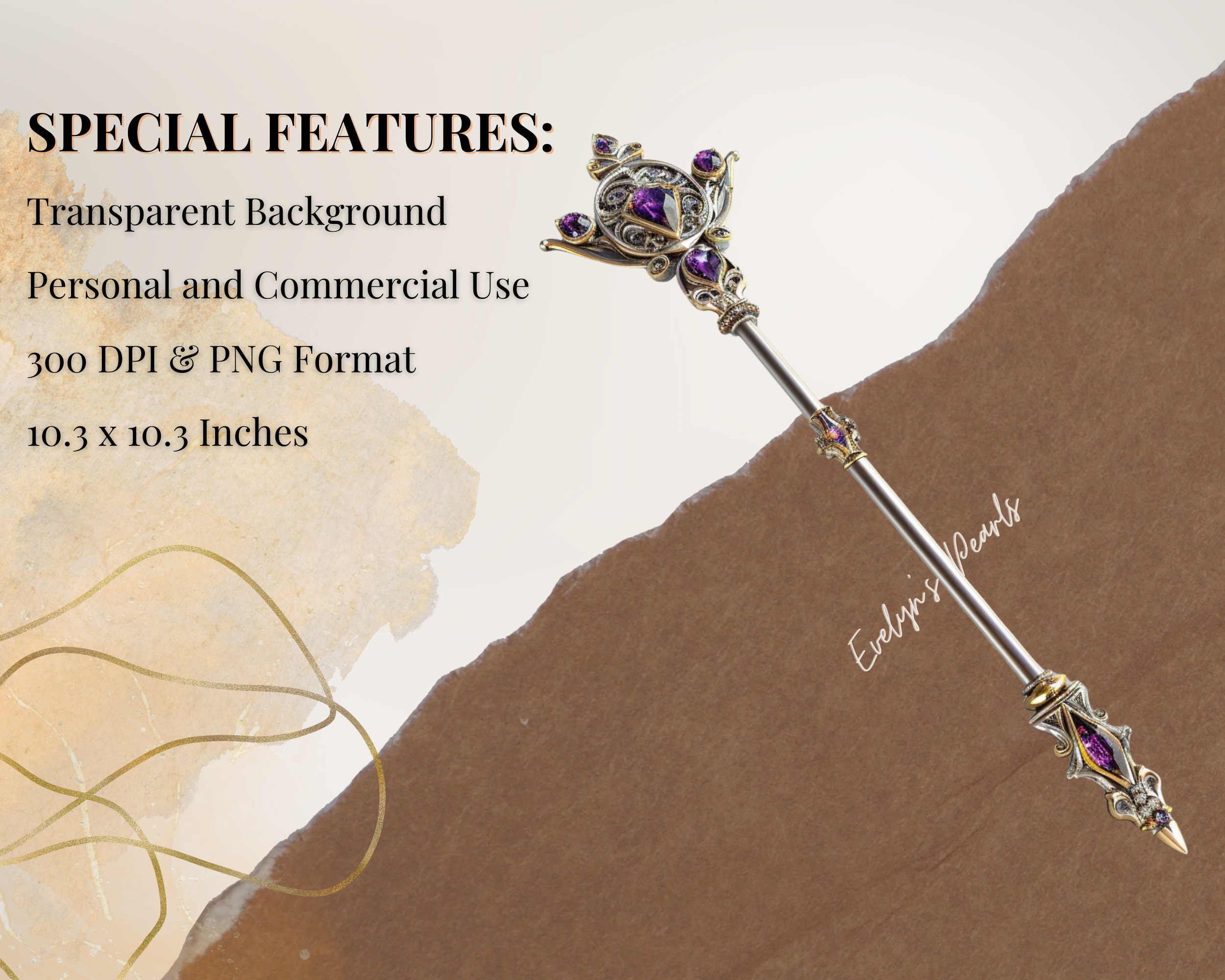 Wand Clipart Magic Wand PNG Magical Staff Clipart Fairy Tale Clipart ...