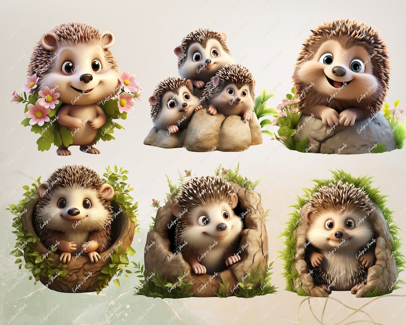 Hedgehog Clipart Cute Hedgehog PNG Woodland Animal Clipart Forest ...