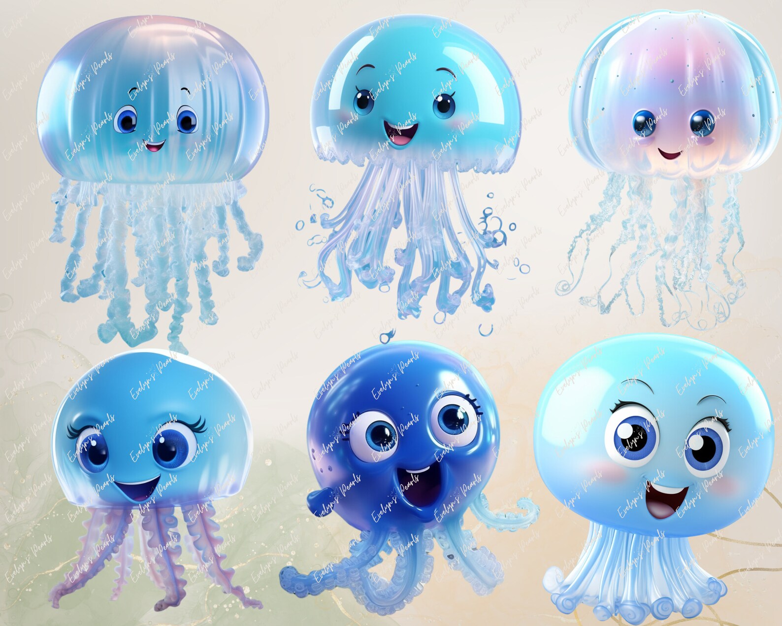 Jellyfish Clipart Sea Life PNG Sea Creature Clipart Under the Sea ...