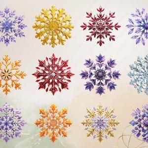 Snowflake Clipart Colourful Snowflake PNG Winter Clipart Seasonal ...