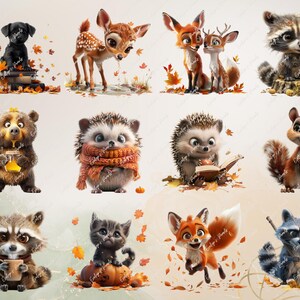 Autumn Animals Clipart Fall Woodland Animals PNG Forest Animals Clipart ...