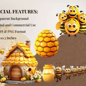 Bee Clipart Cute Honey Bee PNG Insect Clipart Floral Bee PNG Spring ...