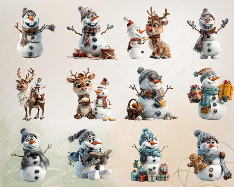 Snowman Clipart Cute Playful Snowman PNG Winter Holiday Clipart Card ...
