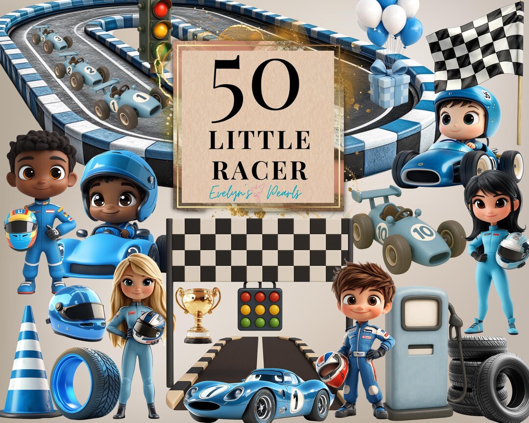 Little Racer Clipart Kids PNG Race Cars Clipart Race Track PNG Baby ...