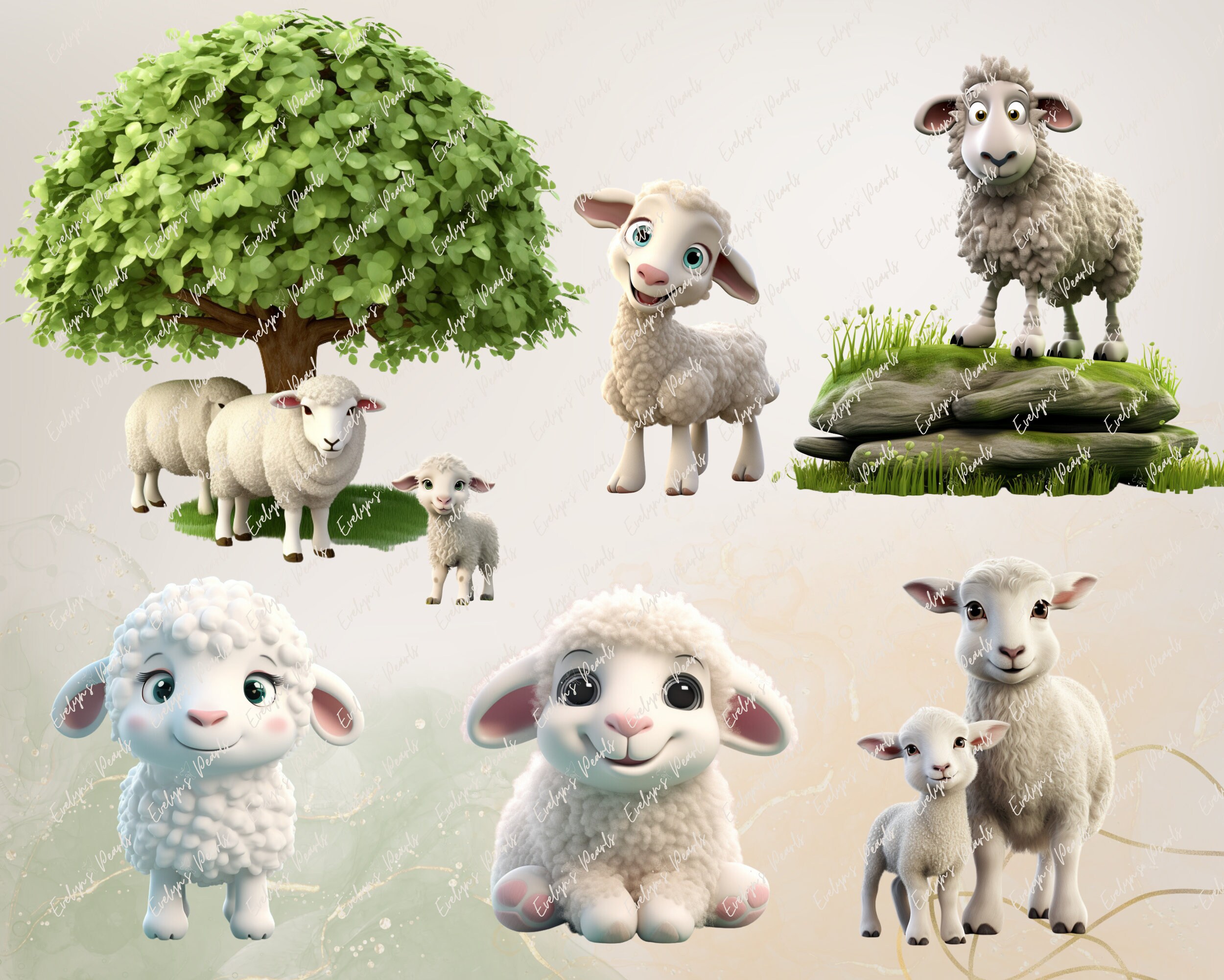 Sheep Clipart Farm Sheep PNG Cute Sheep Clipart Cute Animal Clipart ...