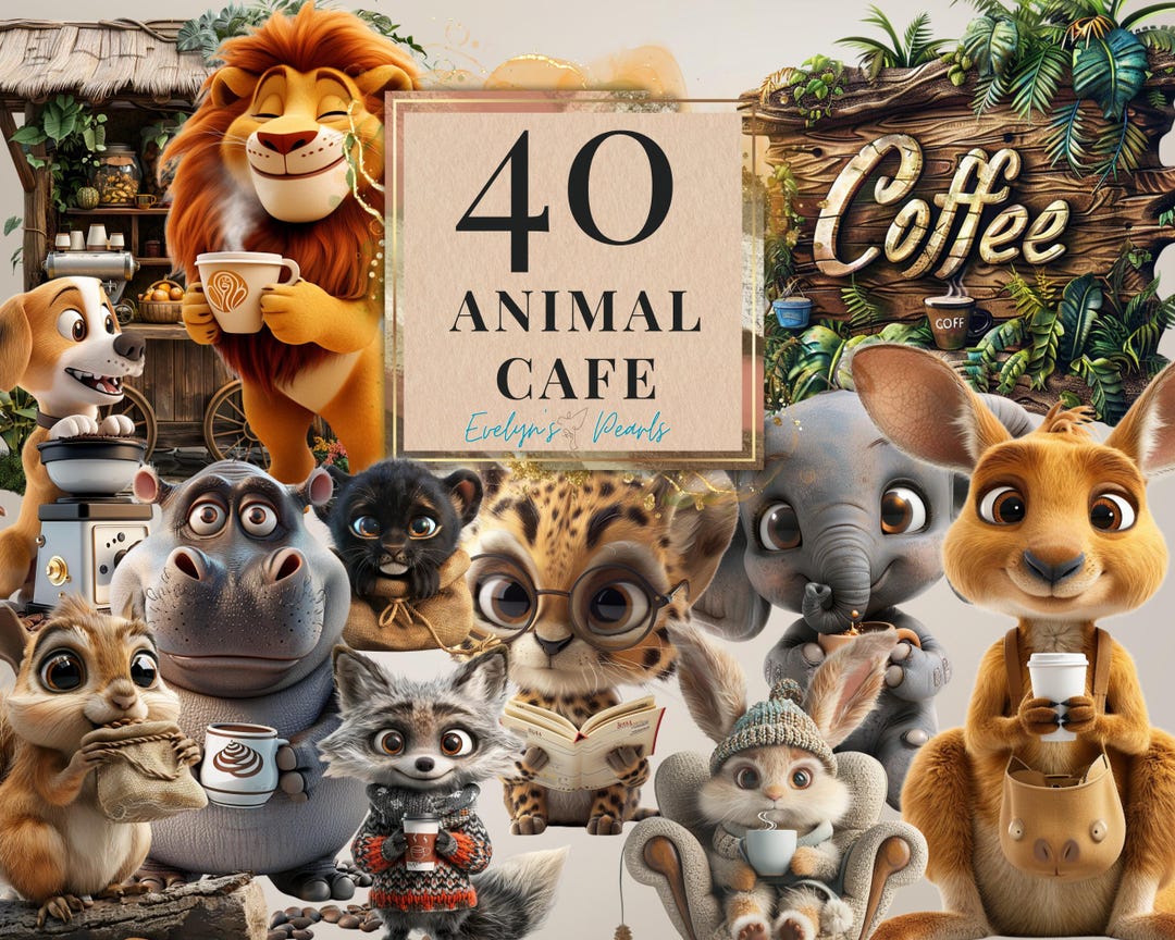 Coffee Clipart Animal Coffee PNG Animal Café Clipart Coffee Lover PNG ...