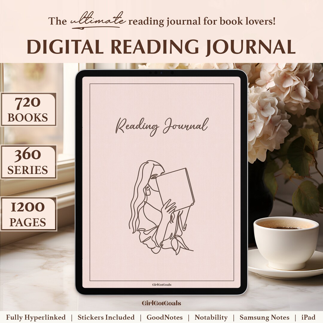 Digital Reading Journal, Book Review, Digital Reading Planner Portrait ...
