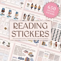 Digital Stickers for Reading Journal, Bookish Planner Stickers, Rating ...