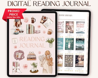 Digital Reading Journal, Book Review & Library Tracker for Goodnotes ...