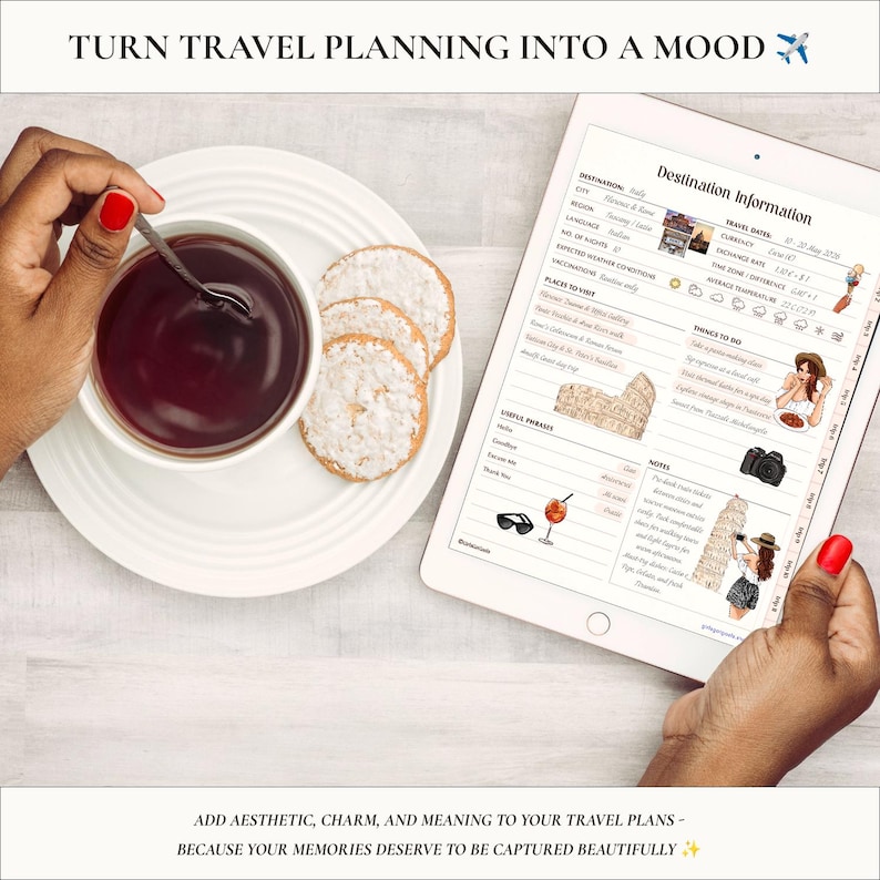 Digital Travel Stickers: Itinerary, Vacation & Trip Planning PNG Set ...