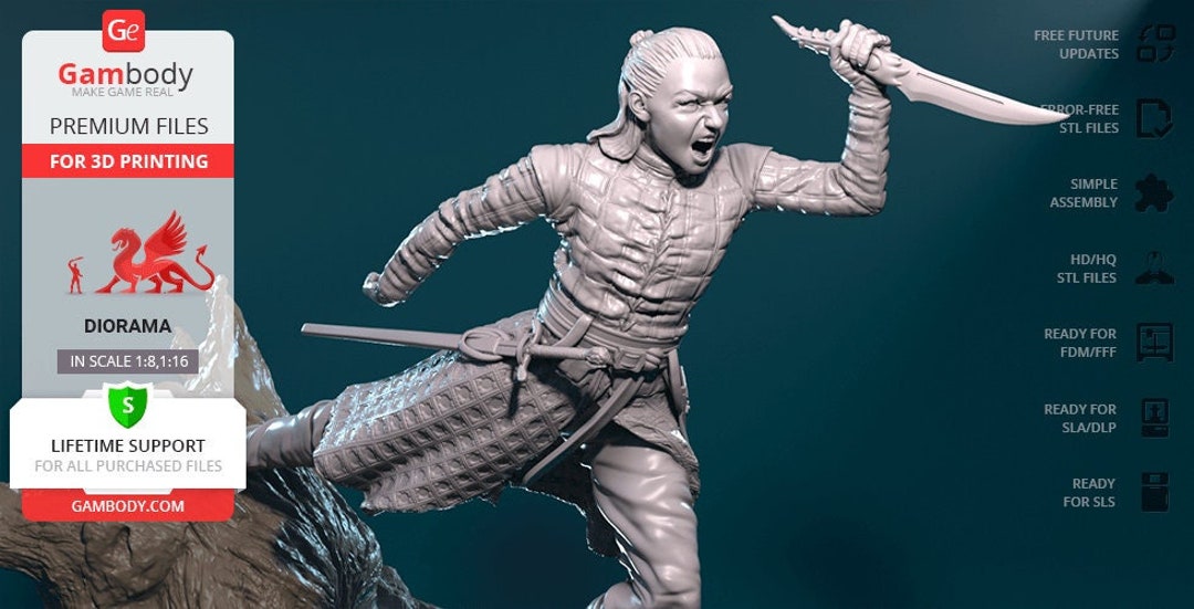 ARYA STARK Game of Thrones 3D Model STL Dosyası - Etsy