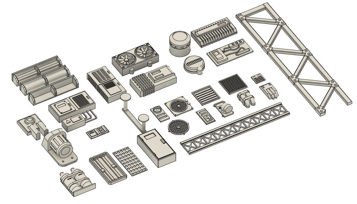 Greeblies Pack #1 "wall Mounted Stuff" - 3D STL - Etsy