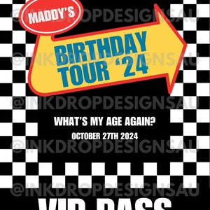 Warped Tour Inspired Birthday VIP Pass, All Access Lanyard (canva ...