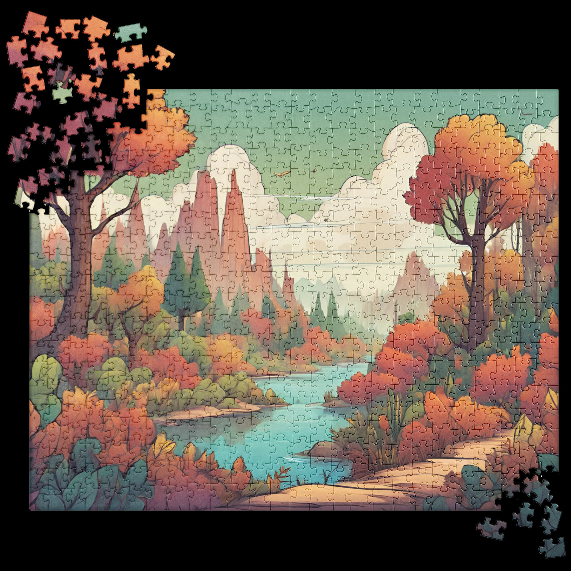 Enchanted Wilderness Dreamy Nature Scene Jigsaw Puzzle Serene Wildlife ...