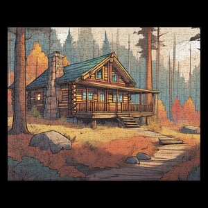 Enchanted Forest Cabin 252 & 520-piece Concept Art Jigsaw Puzzle Serene ...